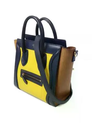 Celine Nano Luggage Leather Tote Bag - Yellow