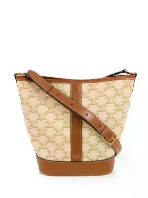 Celine Triomphe Canvas Bucket Bag - Neutrals