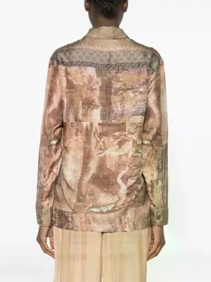 PIERRE-LOUIS MASCIA Graphic Print Silk Shirt