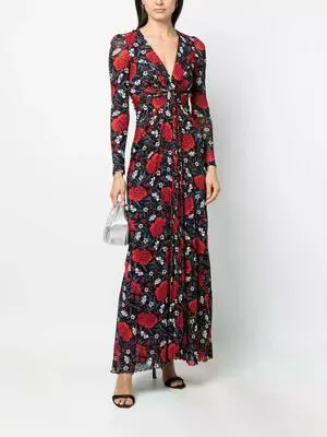 Diane Von Furstenberg Adara Maxi Dress With Floral Print And V-neck