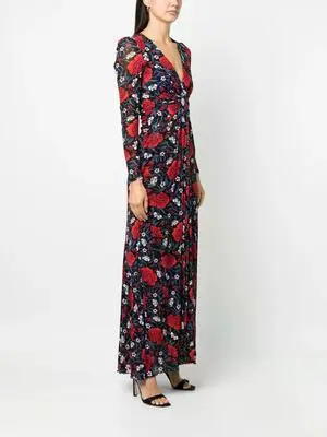Diane Von Furstenberg Adara Maxi Dress With Floral Print And V-neck