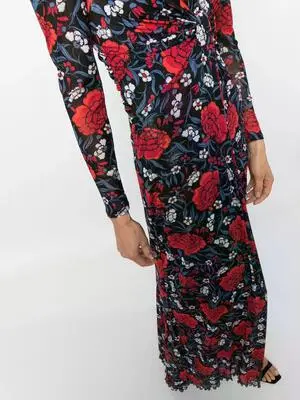 Diane Von Furstenberg Adara Maxi Dress With Floral Print And V-neck