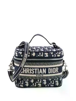 Dior Diortravel Convertible Vanity Case Oblique Canvas Pouch - Blue