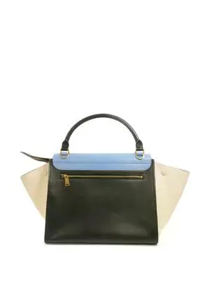 Celine Color-blocked Leather Trapeze Shoulder Bag - Black