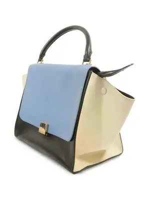 Celine Color-blocked Leather Trapeze Shoulder Bag - Black