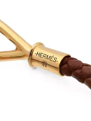Hermès Jumbo H Braided Leather Bracelet
