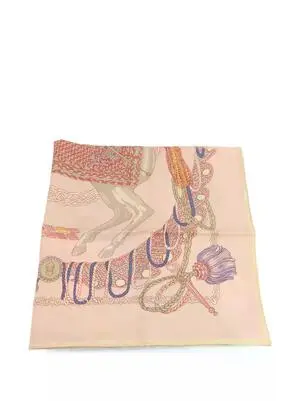 Hermès Equestrian-print Silk Scarf - Pink