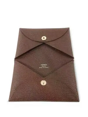 Hermès Calvi Leather Cardholder - Brown