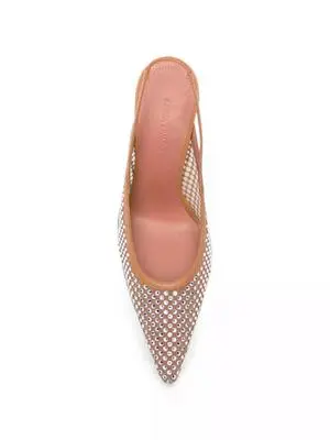 Amina Muaddi Felicia Crystal-embellished Pumps - Neutrals