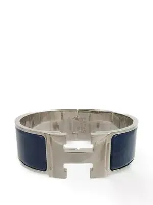 Hermès Clic Clac H Enamel Bracelet - Silver