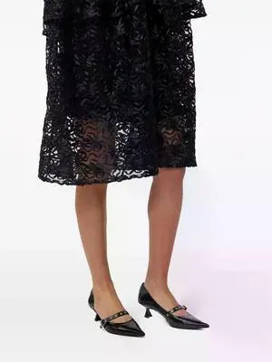 GANNI Eyelet Detail Kitten-heel Pumps
