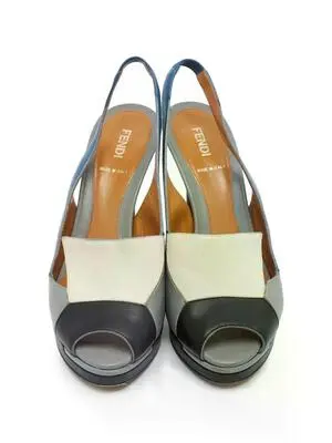 Fendi Geometric Panel Slingback Sandals