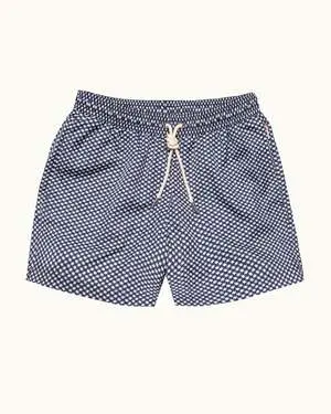 Orlebar Brown Shorter Length Modula Print Swim Shorts In Night Iris