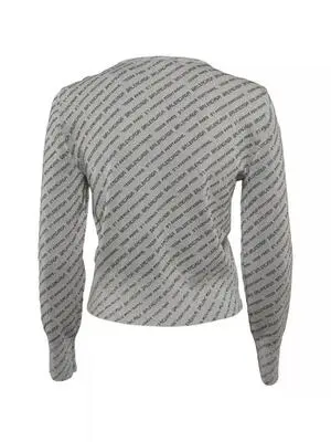 Balenciaga All-over Logo Print Button-up Cardigan