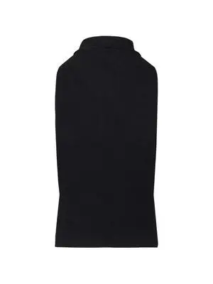 Miu Miu Sleeveless Logo Embroidered Polo Shirt