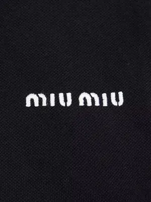 Miu Miu Sleeveless Logo Embroidered Polo Shirt
