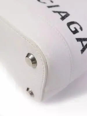Balenciaga Logo-print Leather Shoulder Bag - White