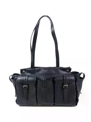 Prada Buckled Pocket Leather Shoulder Bag