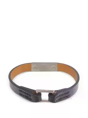 Hermès Calfskin Leather Rivale Bracelet - Silver