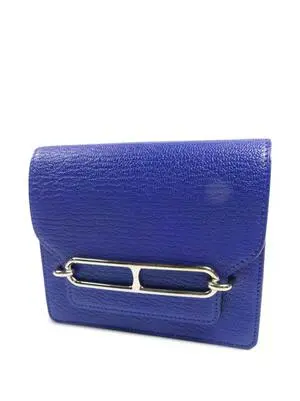 Hermès Roulis Slim Leather Wallet - Blue