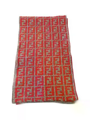 Fendi Zucca Monogram Scarf - Red