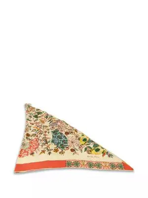 Hermès Floral-print Triangle Scarf