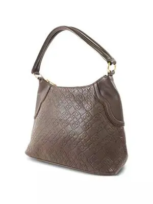 Bally Embossed Leather Shoulder Bag