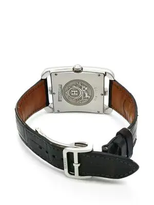 Hermès Cape Cod 33mm Stainless Steel Watch With Black Leather Strap