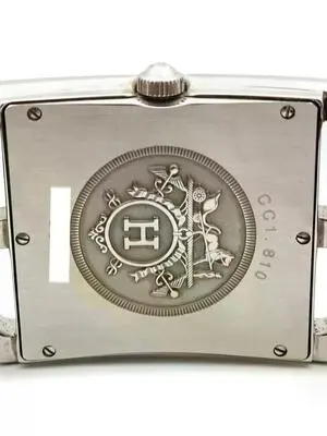Hermès Cape Cod 33mm Stainless Steel Watch With Black Leather Strap