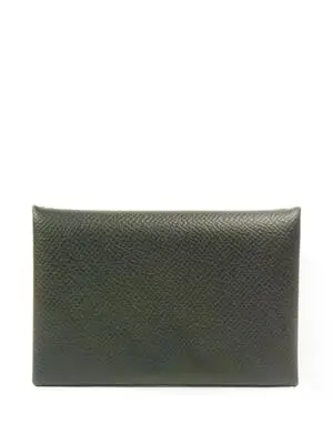 Hermès 2021 Calvi Card Case Green