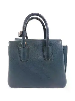 Mcm Leather Shoulder Bag With Gold-tone Logo Plaque