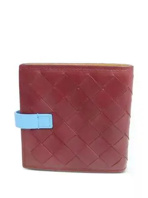 Bottega Veneta Intrecciato Leather Wallet - Red