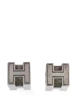 Hermès Tone Cage D'h Earrings - Silver
