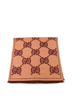 Gucci Gg Monogram Scarf - Orange