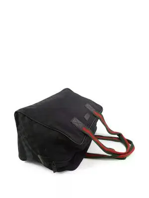 Gucci Gg Canvas Web-stripe Boston Bag - Black