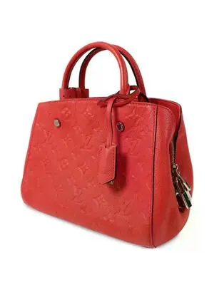 LOUIS VUITTON Montaigne Mm Monogram Empreinte Tote Bag - Red