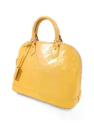 LOUIS VUITTON Monogram Vernis Alma Pm Tote Bag - Yellow