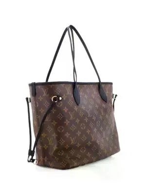 LOUIS VUITTON Neverfull Mm Monogram Canvas And Leather Tote Bag - Black