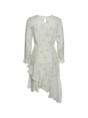 Maje Star Print Asymmetric Ruffled Dress