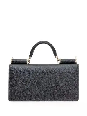 Dolce & Gabbana Logo Plaque Leather Mini Bag - Black