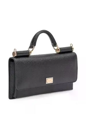 Dolce & Gabbana Logo Plaque Leather Mini Bag - Black