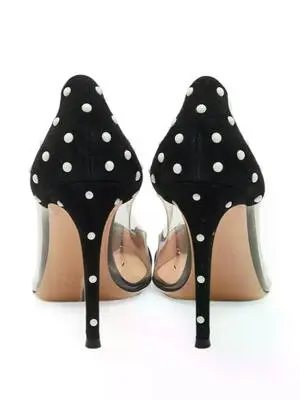 GIANVITO ROSSI Plexi Pearl Embellished Pumps - White