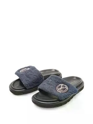 LOUIS VUITTON Monogram Denim Pool Pillow Sandals