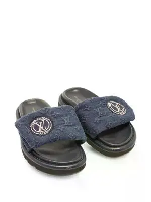 LOUIS VUITTON Monogram Denim Pool Pillow Sandals
