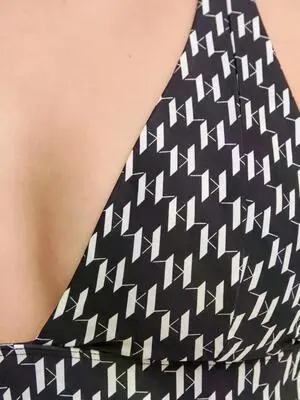 Karl Lagerfeld Monogram-print Triangle Bikini Top