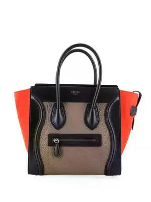 Celine Tricolor Leather Micro Tote Bag - Black