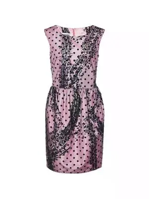 Moschino Sleeveless Polka Dot Midi Dress