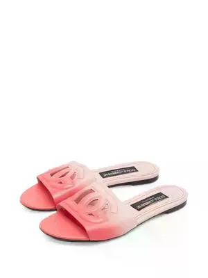 Dolce & Gabbana Logo Leather Slides