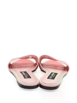 Dolce & Gabbana Logo Leather Slides