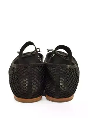 Miu Miu Mesh Ballet Flats With Bow Detail